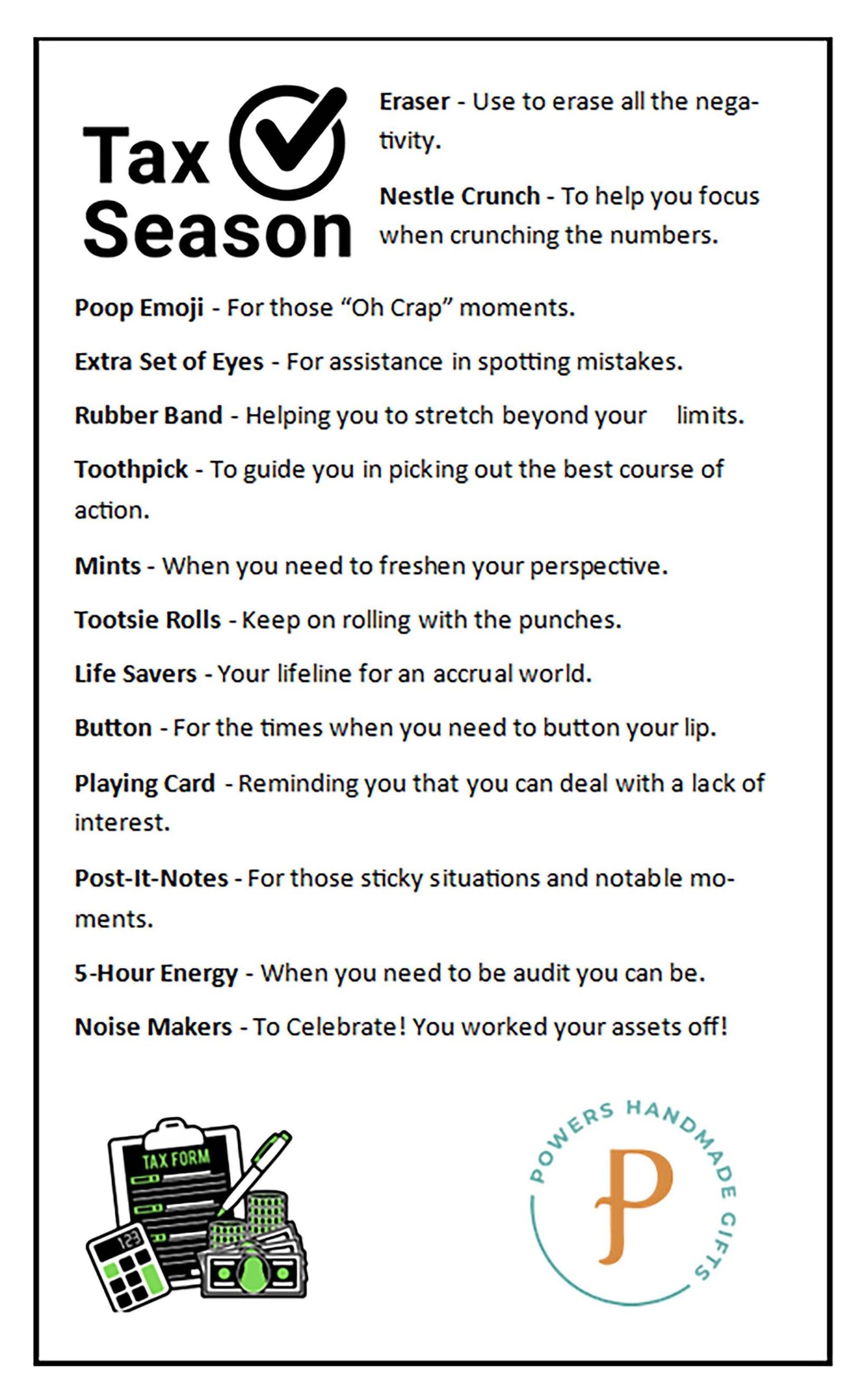 Tax Season Survival Kit | Gift for Friends, Coworkers, Employees ...